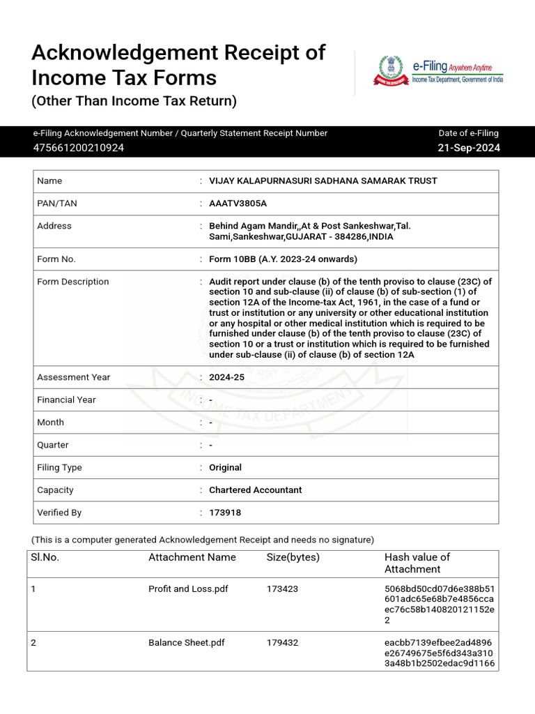 Form 10bb-New Arn | PDF