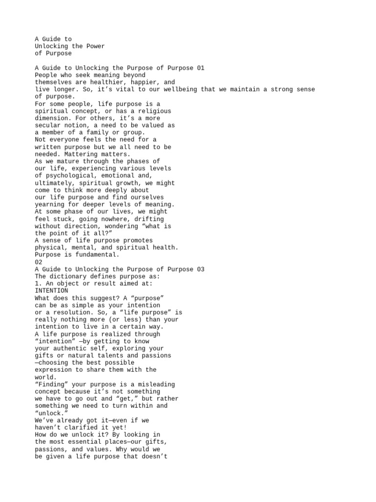 Purposefullife Class2 | PDF