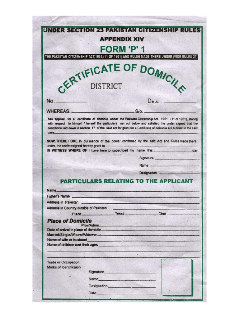 Domicile Forms | PDF