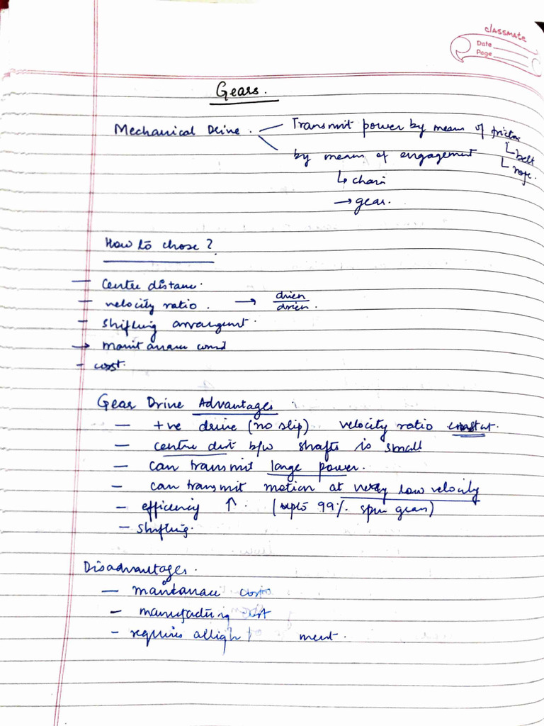 Gears Notes | PDF