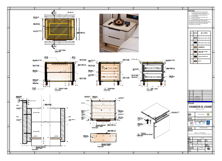 Bedside Table Design Details | PDF | Crafts | Architectural Communication
