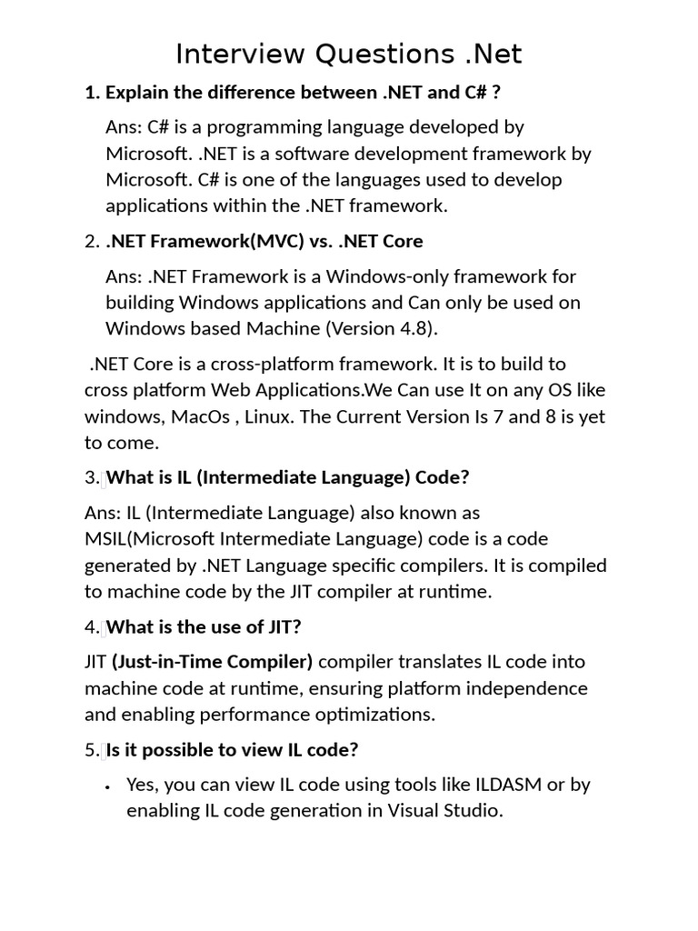 Interview QuestionsNC | PDF | Class (Computer Programming) | Inheritance (Object Oriented ...