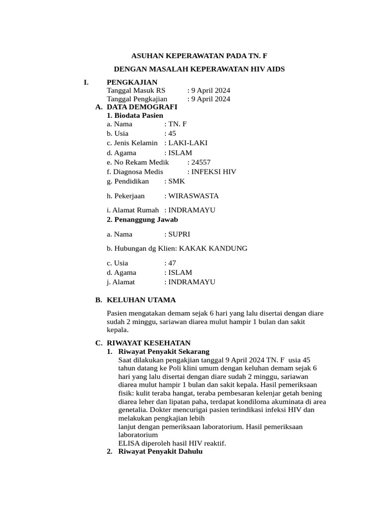 Asuhan Keperawatan Pada TN F | PDF