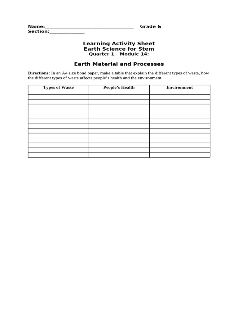 Learning Activity Sheet LAS For STEM 11 September 16-20-2024 | PDF