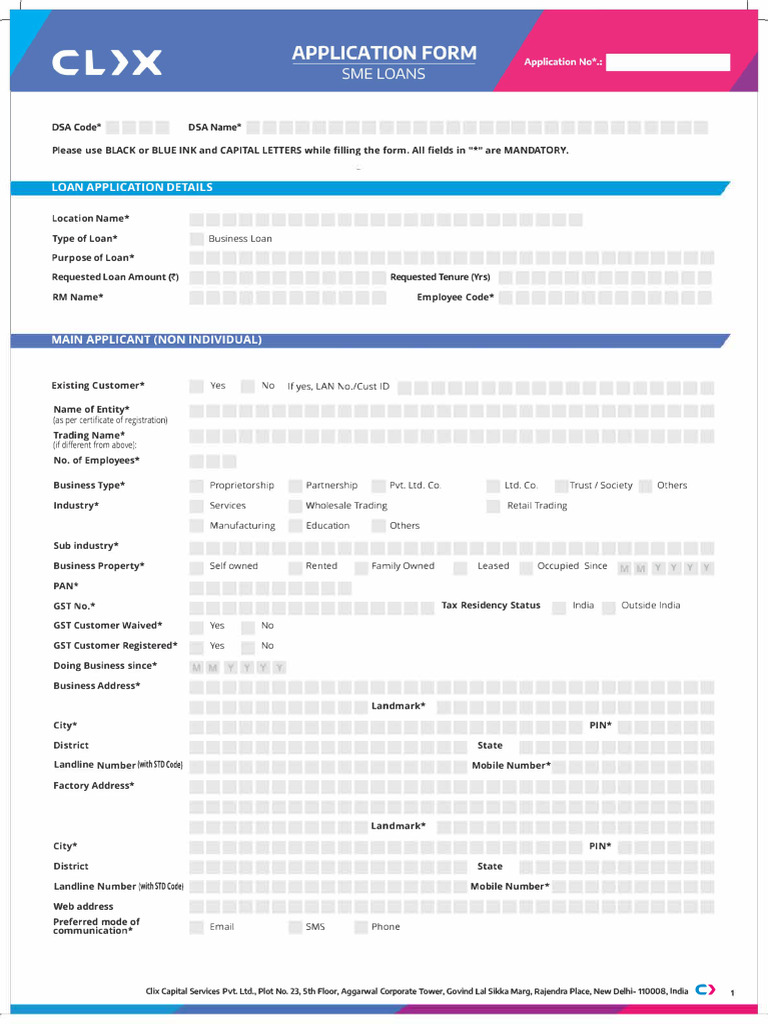 Clix BL - Application Form - June24 | PDF | Loans | Interest