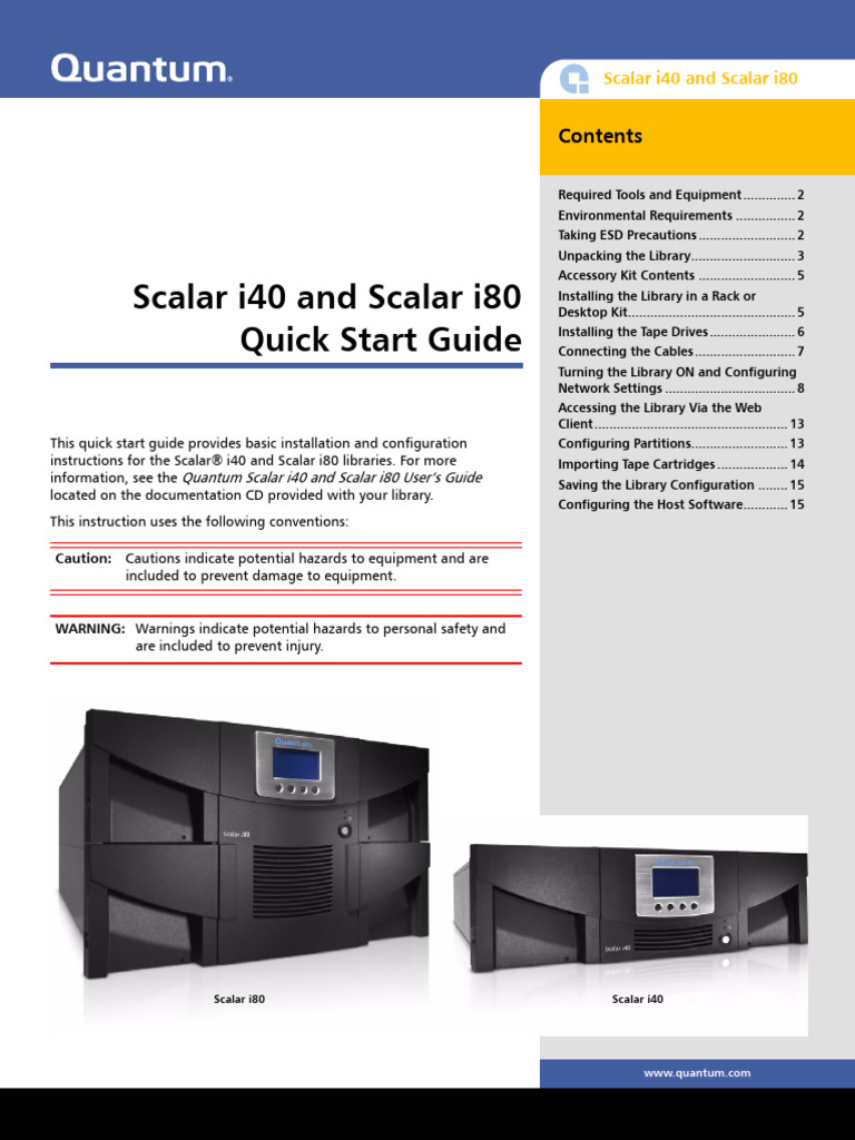 Scalar I40 I80 - QuickStartGuide | PDF