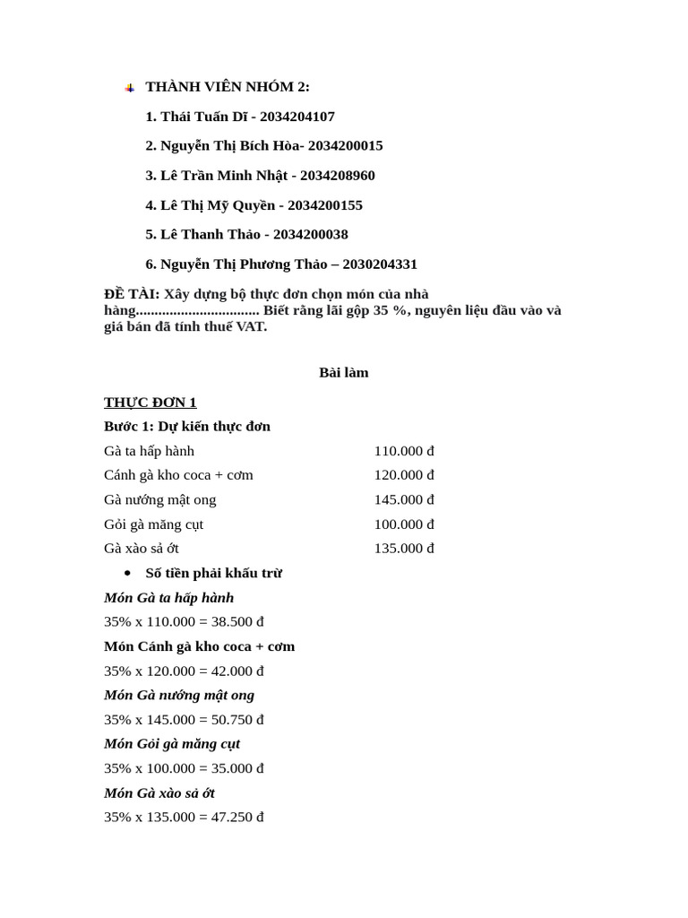 Bài tập XDTĐ nhóm 2 | PDF