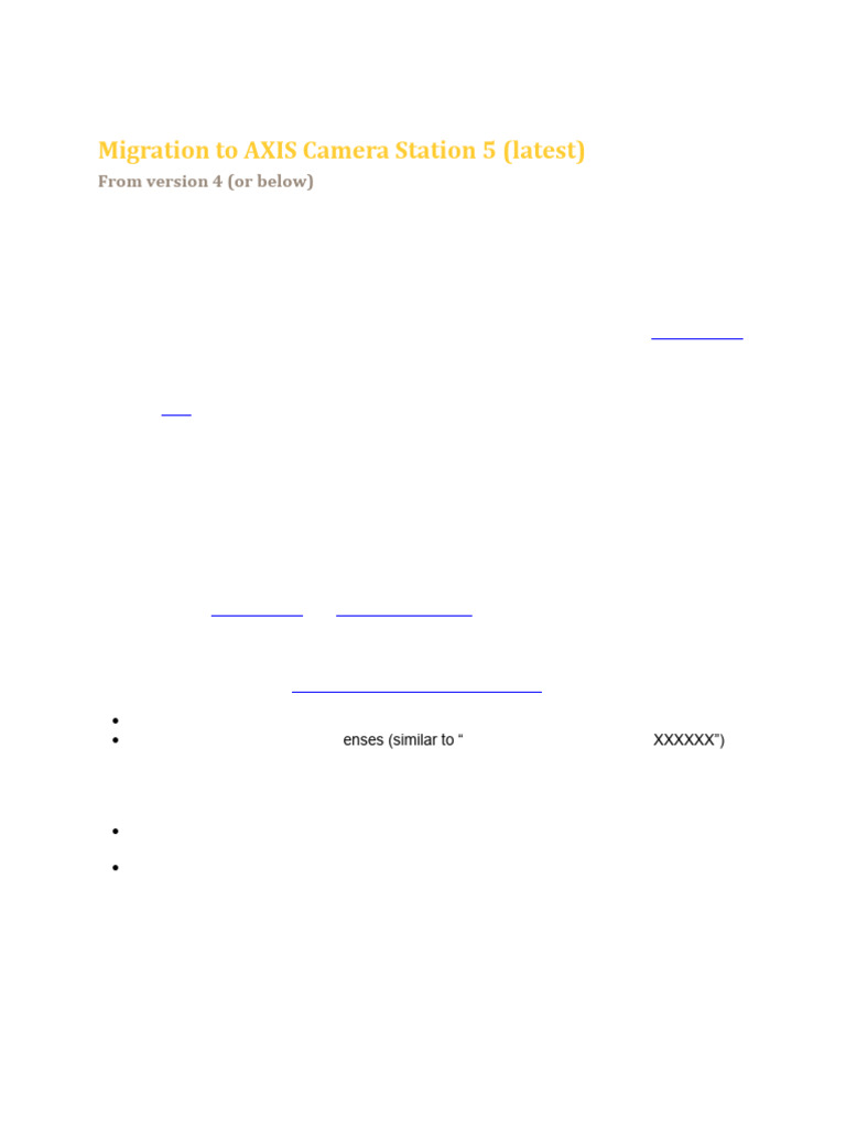 Migration Guide From Axis Camera Station 4 To 5 or Above en US 376126 | PDF