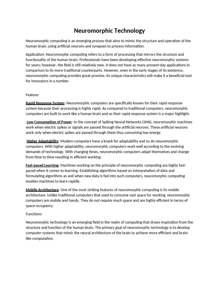 Neuromorphic Tech Vs AI | PDF