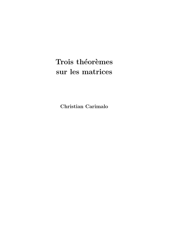 3 Théorèmes | PDF