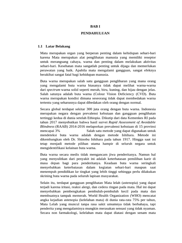 BAB I Latbel Tujuan Manfaat Kompres Mata Dan Tes Buta Warna | PDF