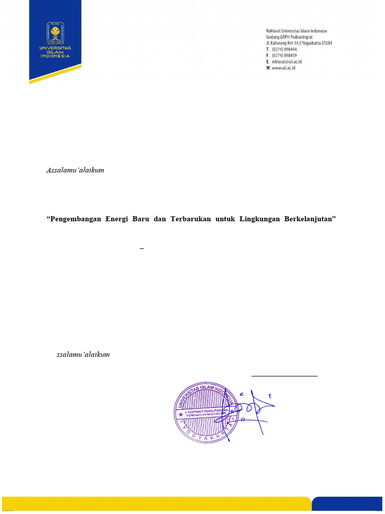 LoA K 858 - Undangan Presentasi - Seminar Nasional | PDF
