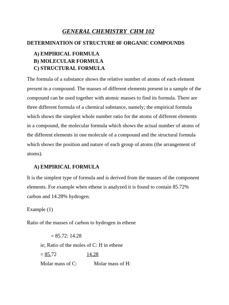Chemical Formula | PDF