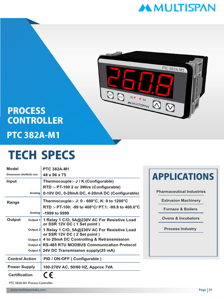 Datasheet PTC 382A-M1 | PDF