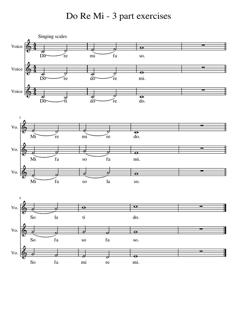 Do Re Mi Voice Training Exercises | PDF | Music Performance | Human ...