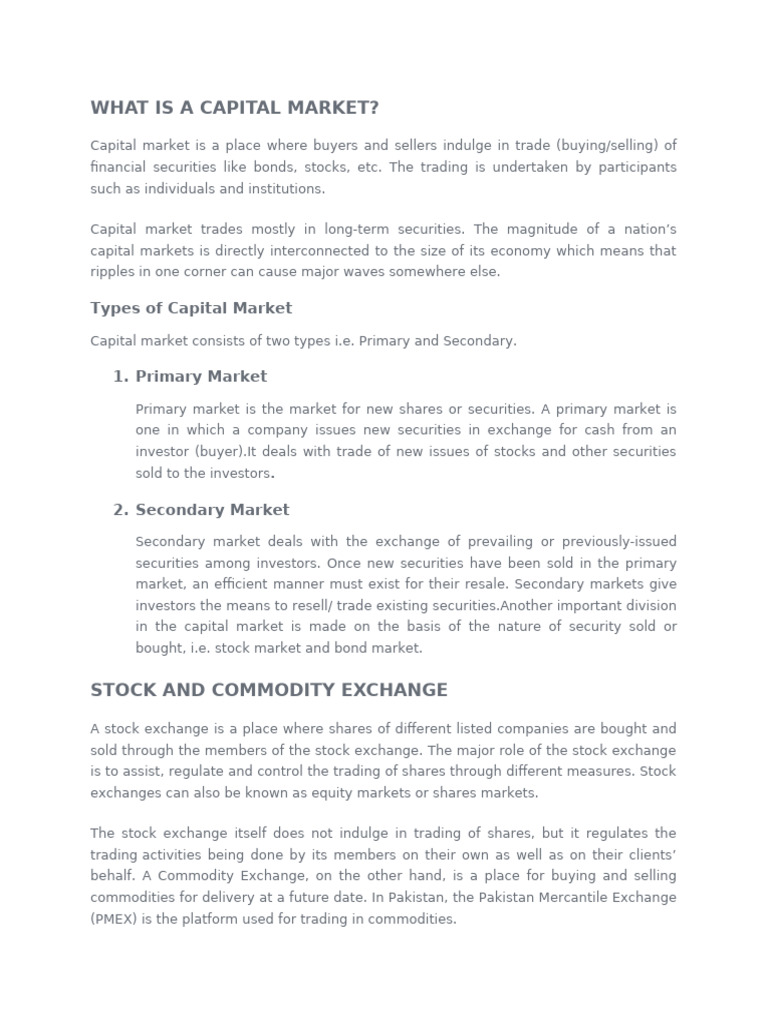 Capital Market | PDF