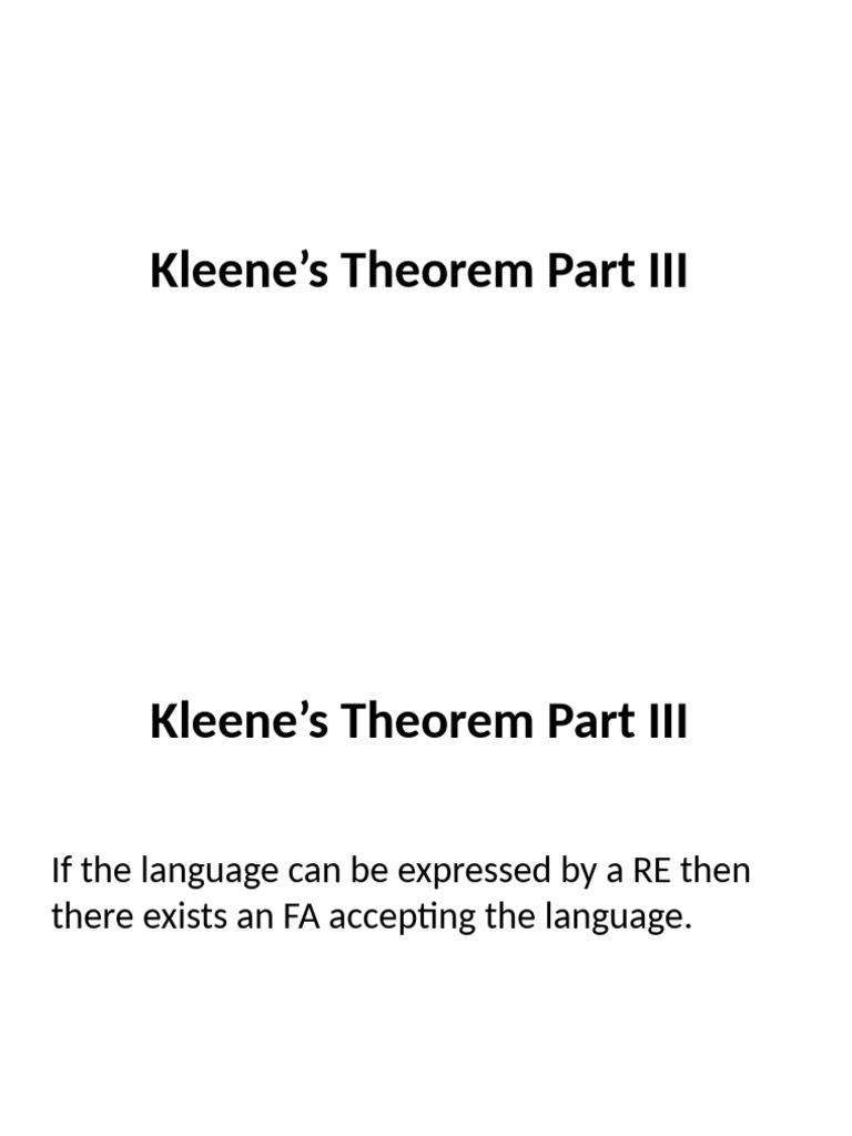Lecture-20 Kleene’s Theorem | PDF