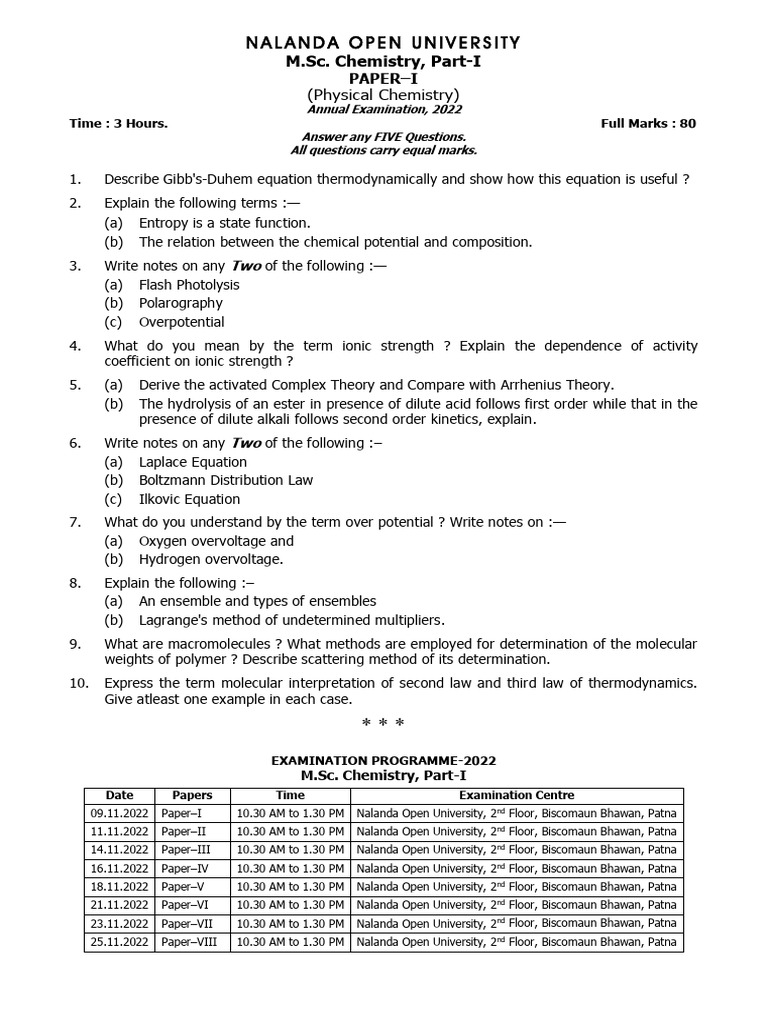 M.sc. (Chemistry) Part I and II | PDF
