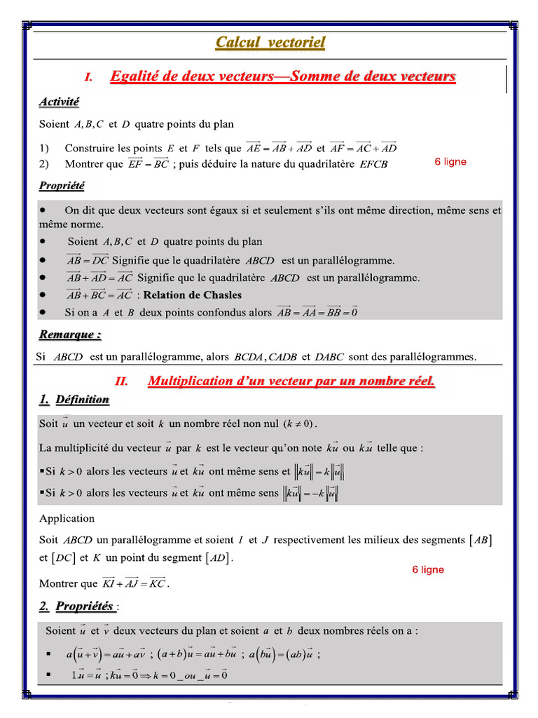 calcul vectoriel | PDF