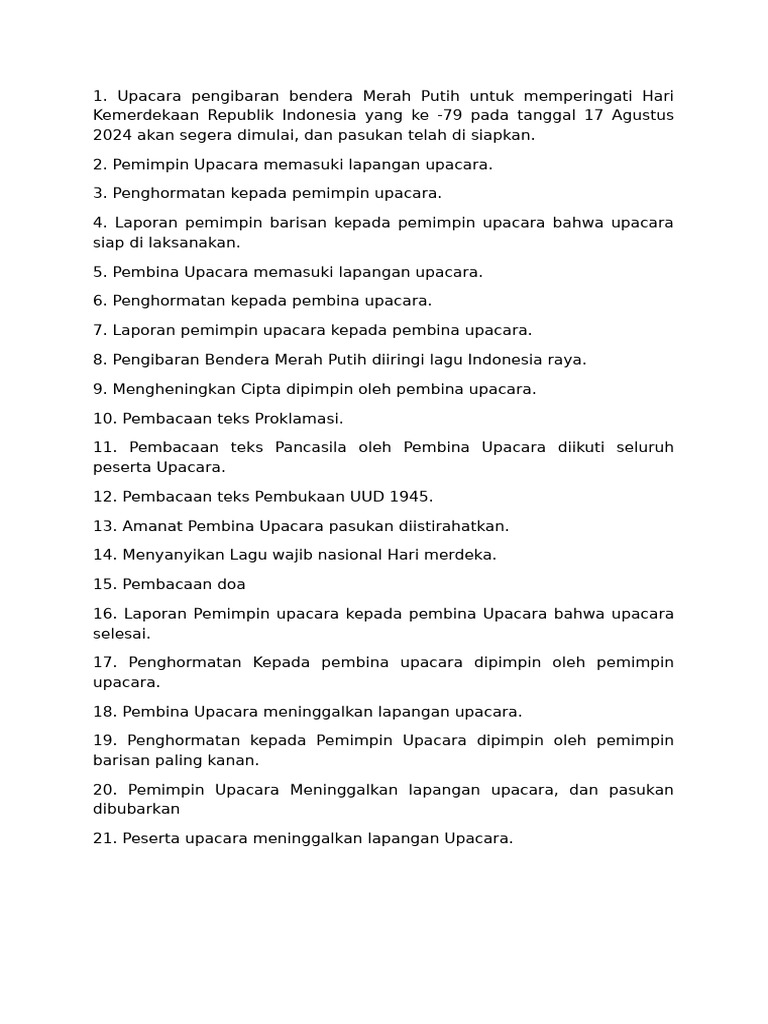 Teks MC Upacara 17 Agustus | PDF