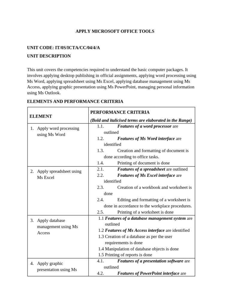 Apply Microsoft Office Tools | PDF | Microsoft Excel | World Wide Web