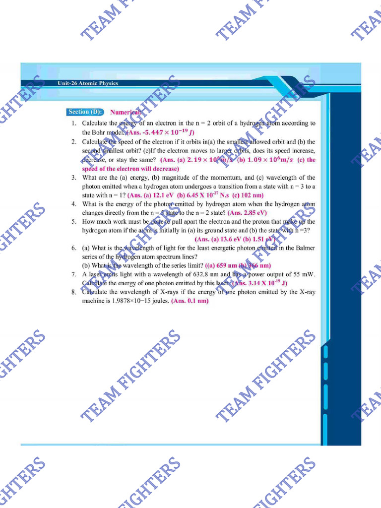 Xii-Physics - Chap 26 Numericals Solved - Team Fighters | PDF