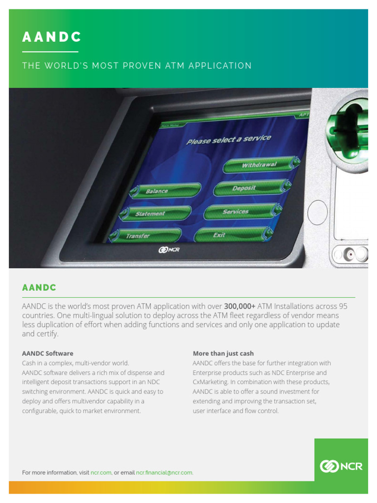 NCR AANDC Product Sheet | PDF