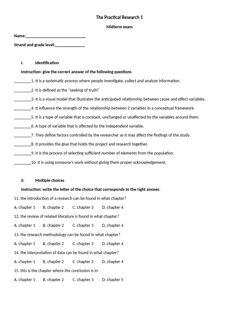 The Practical Research 1 | PDF