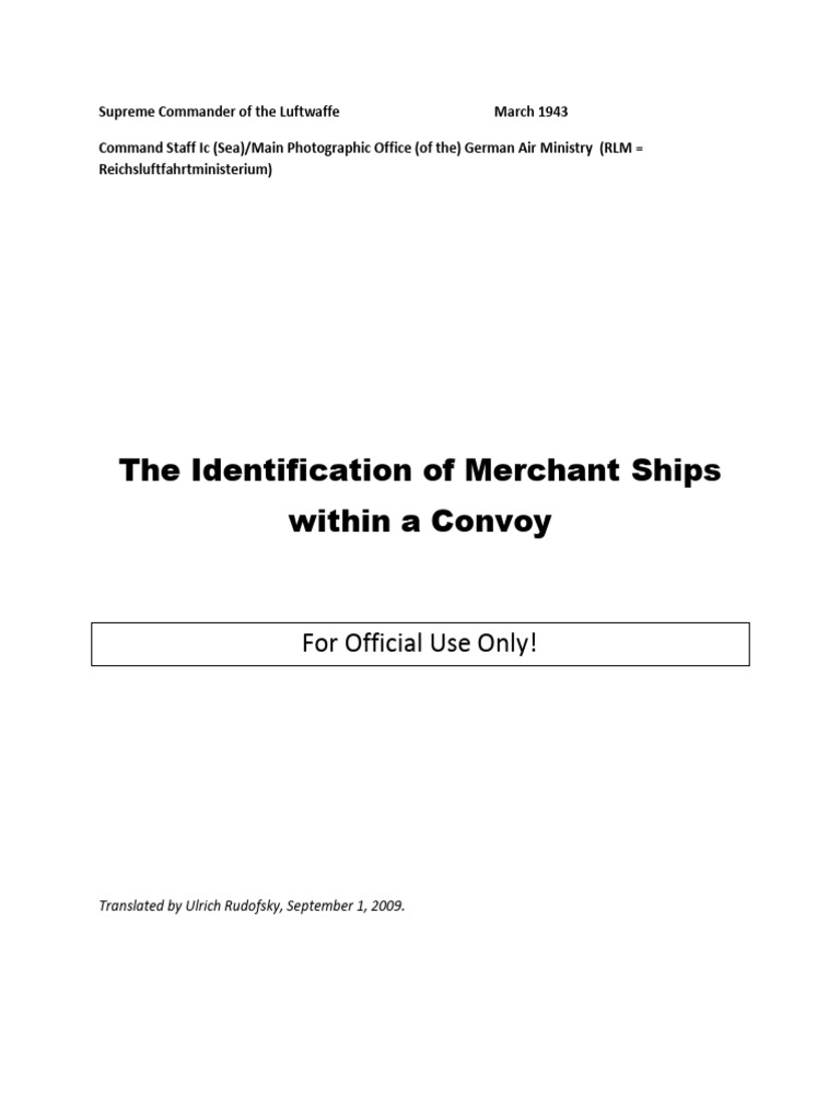 Identification of Merchant Ships Within A Convoy Final | PDF