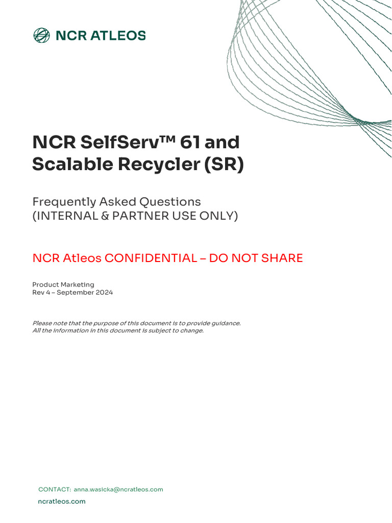 NCR SelfServ 61 and SR Internal FAQ Sept 2024 | PDF