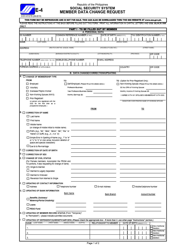 SSS FORM | PDF