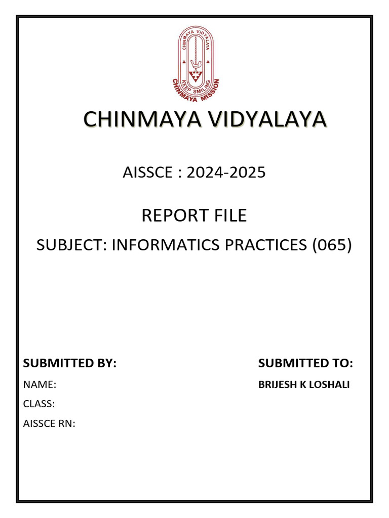 Practical File Pages | PDF