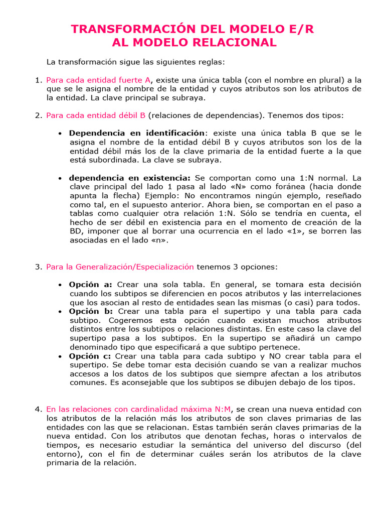 Transformación Del Modelo e | PDF