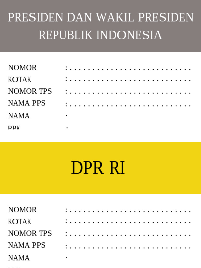 Label Kotak Suara, KPPS, Saksi | PDF