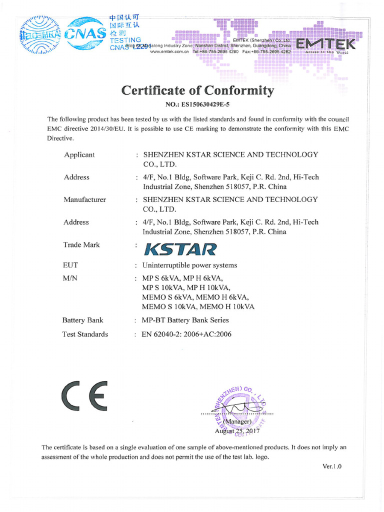 CE Certificate MP 6kv | PDF