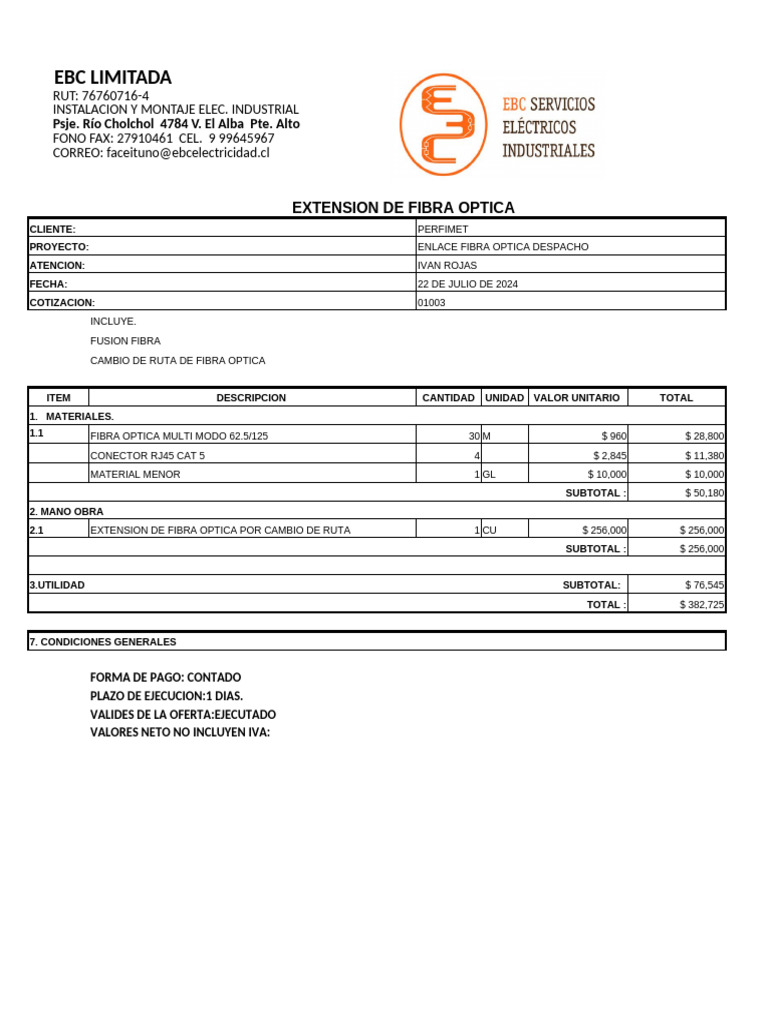 Cambio de Ruta Fibra Optica | PDF