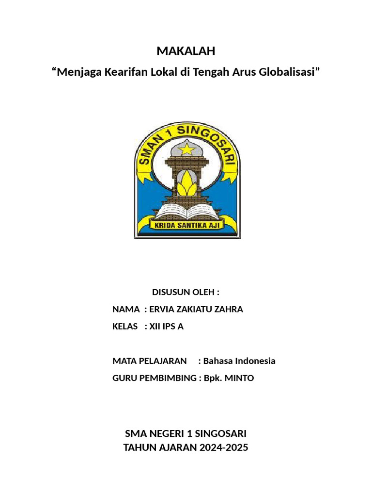 MAKALAH Bhs - Indonesia. Erv | PDF