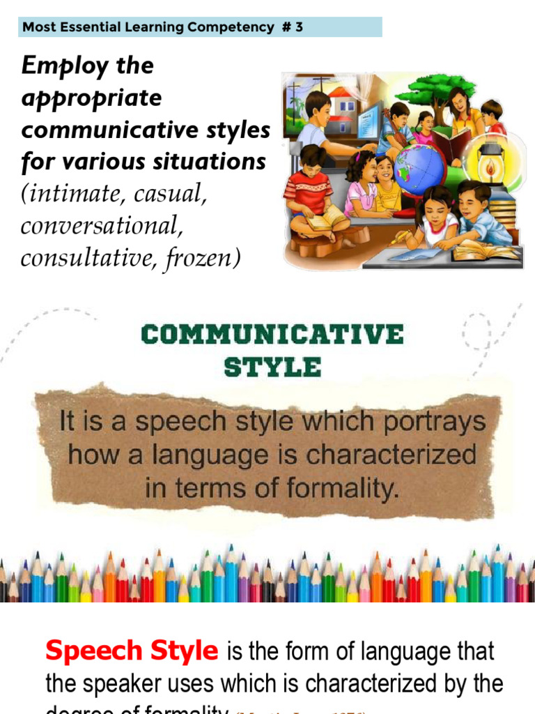 Communicative Styles Quarter 1 Lesson 3 | PDF