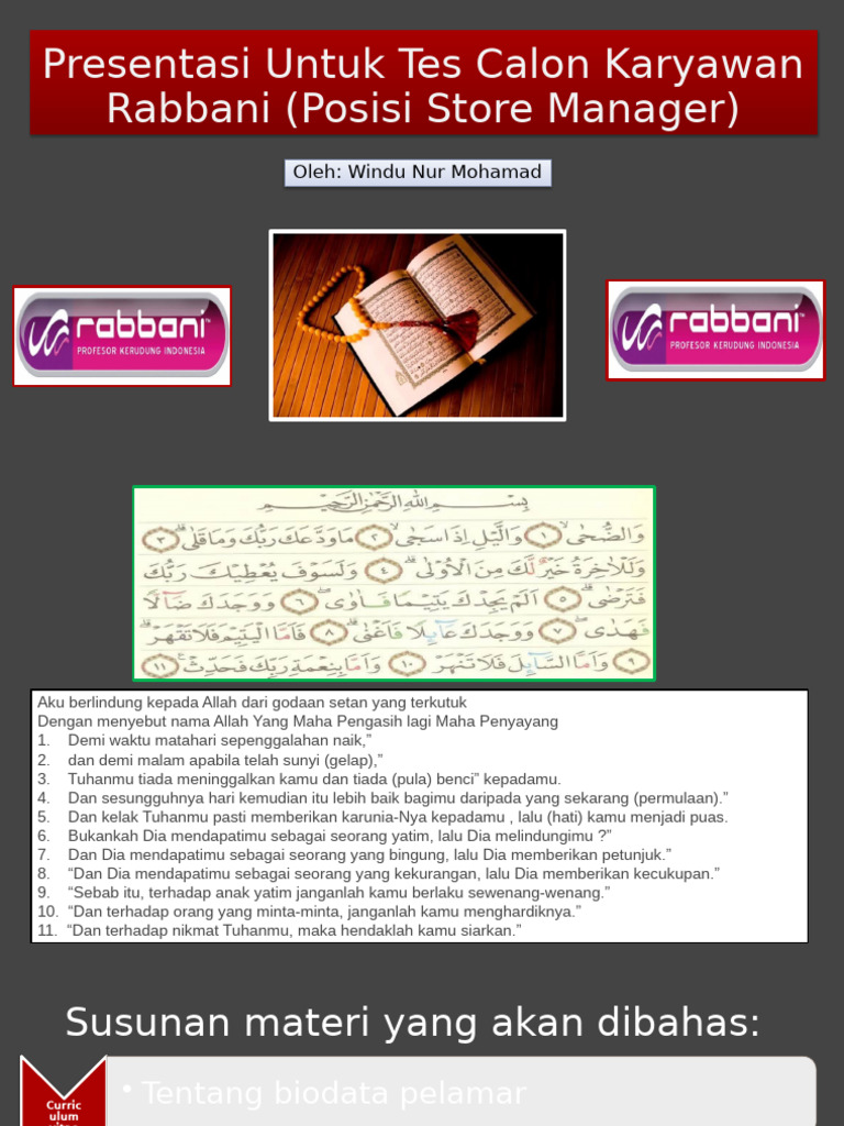 Presentasi SM Rabbani | PDF