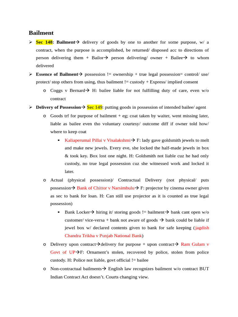 Bailment | PDF