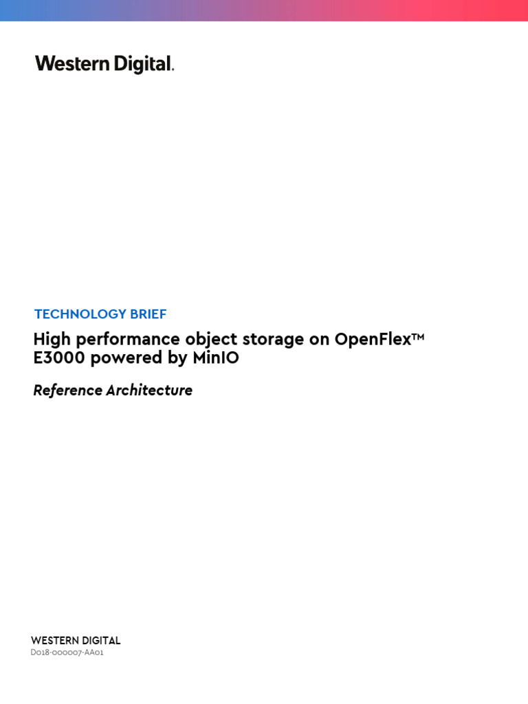 Reference Architecture High Performance Object Storage Openflex Minio | PDF