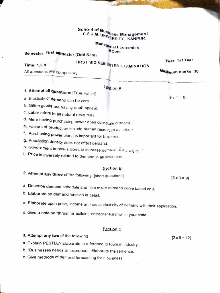 Mcom 1st Mid Sem Paper | PDF | Sampling (Statistics) | Psychology