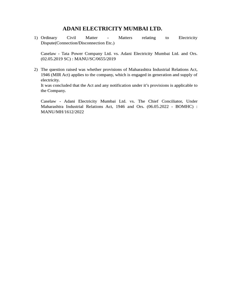 Adani Electricity Mumbai Ltd | PDF