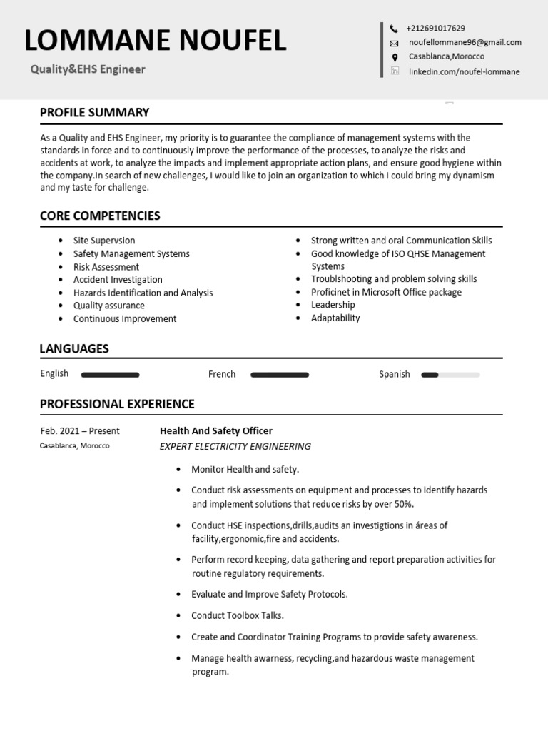 Noufel Lommane Resume 2 | PDF