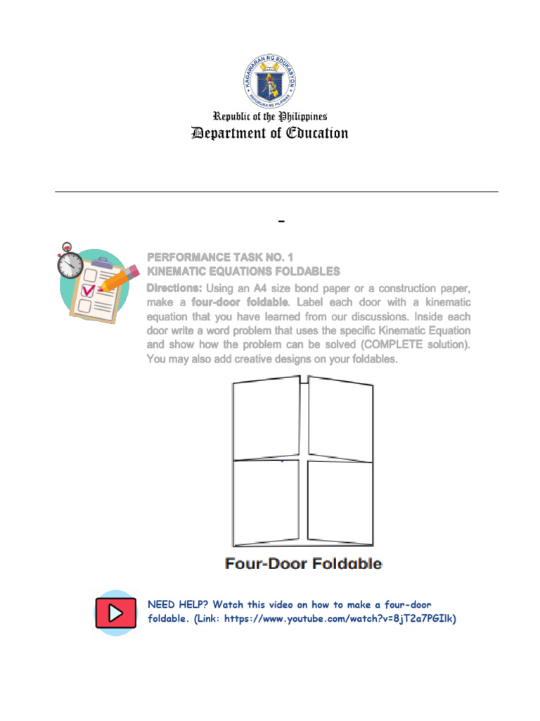 Q1 - Advanced Physics - Performance Task No. 1 | PDF
