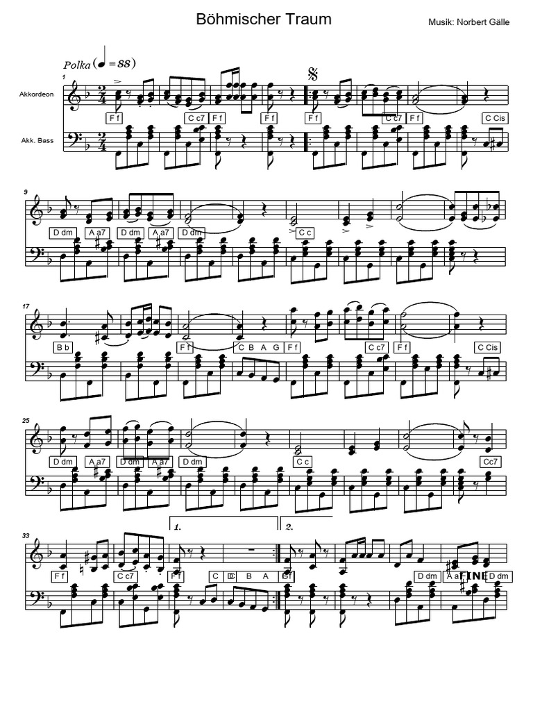 Bohmischer Traum Noten Pdf Kostenlos