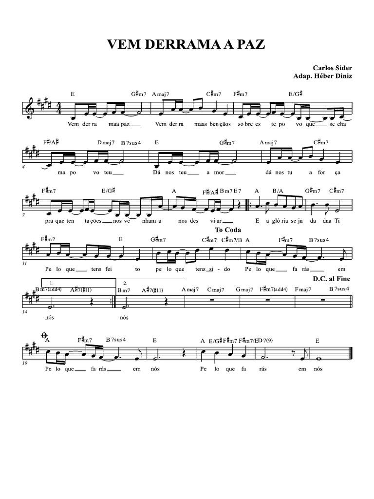 Vem Derrama A Paz | PDF