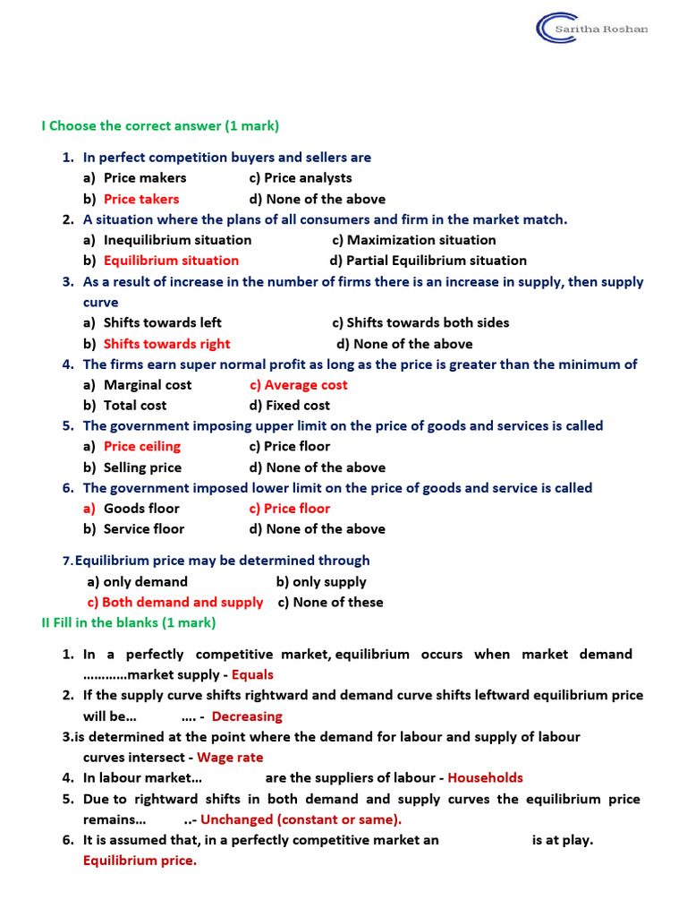 Chapter 5 - Market Equilibrium Final | PDF
