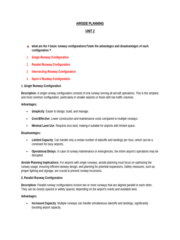 AIRSIDE PLANNING Unit 2 | PDF