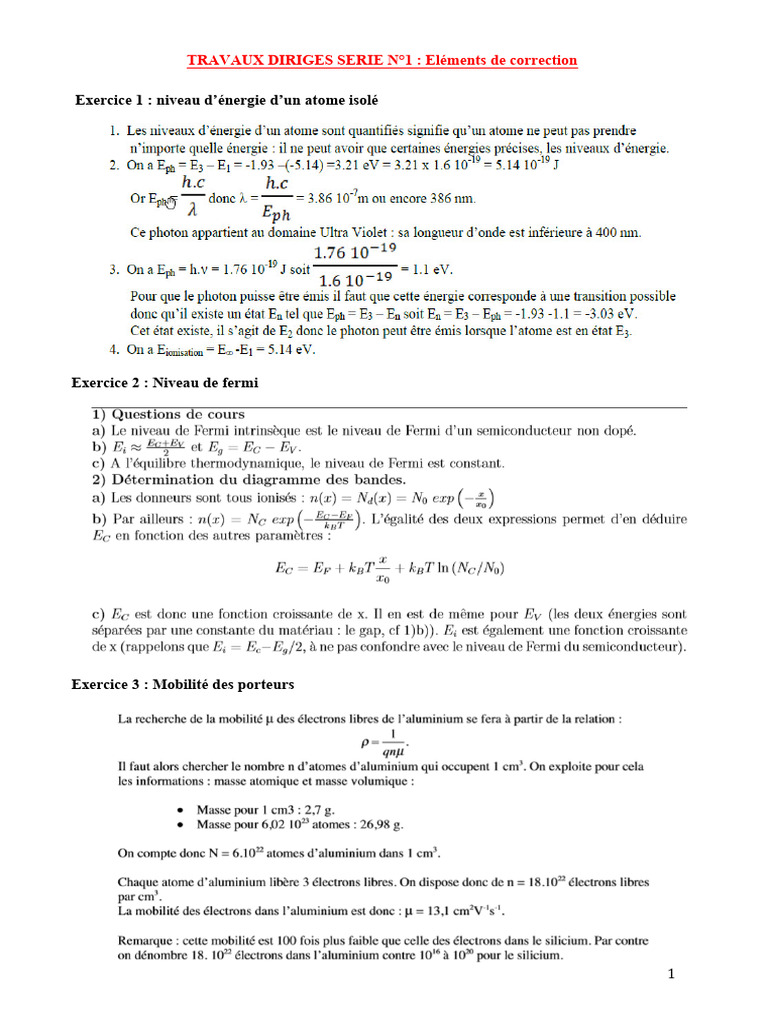 TD Serie N°1 PDE Corrigé | PDF